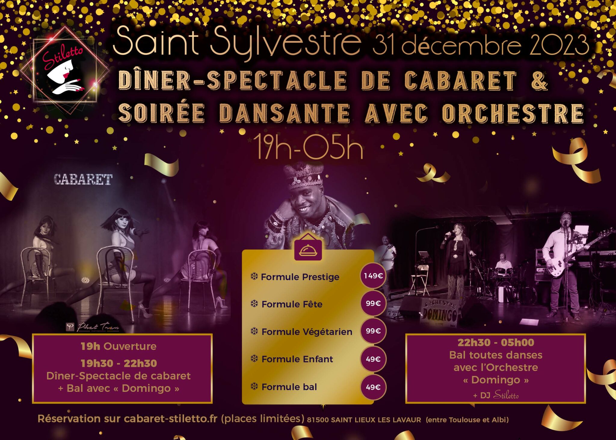 Réveillon 31/12/23 : Dîner-Spectacle + Bal avec Orchestre - Cabaret ...